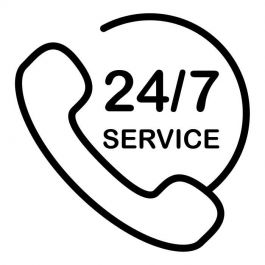 24/7 service telefoon sticker raamsticker muursticker