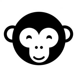 Apenkop sticker muursticker raamsticker