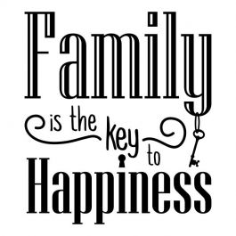 Family is the key to happiness quotes muursticker raamsticker
