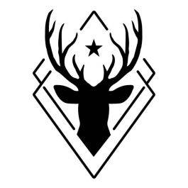 Hert in ruit sticker deursticker raamsticker muursticker