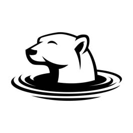 IJsbeer in het water sticker muursticker raamsticker