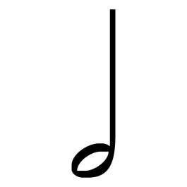 Halve muzieknoot sticker raamsticker muursticker
