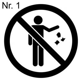 Verboden afval weg te gooien sticker raamsticker deursticker