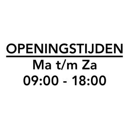 Openingstijden Ma t/m Za deursticker raamsticker
