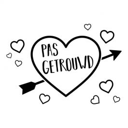 Trouwtekst Pas getrouwd sticker raamsticker