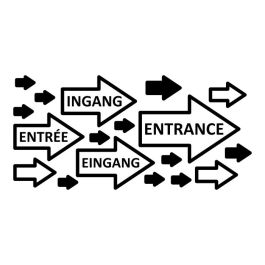 Pijl ingang entree entrance sticker raamsticker