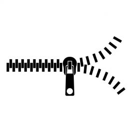 Rits open dicht sticker muursticker raamsticker